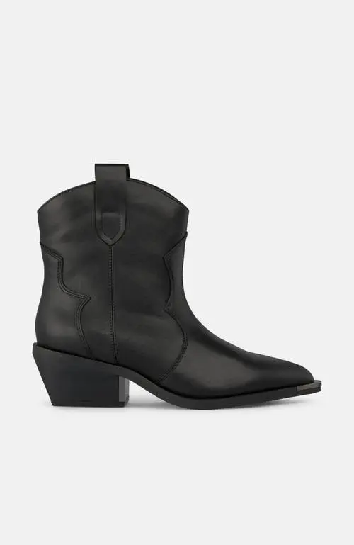 ALMA EN PENA Cowboy Flat Bootie - Black