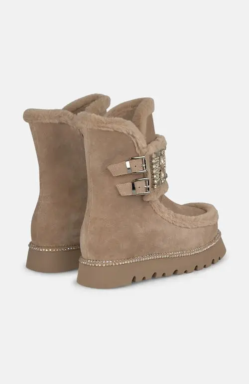ALMA EN PENA Buckle Fur Ankle Boot