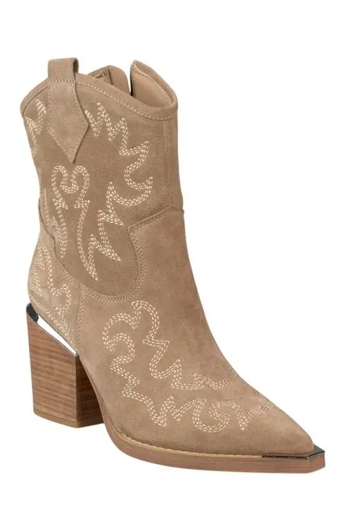 ALMA EN PENA Embroidered Heeled Ankle Boots - Vison