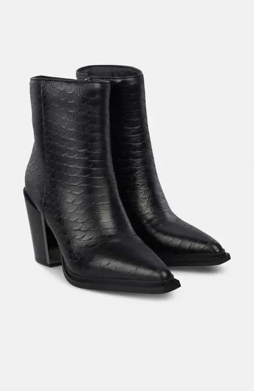 ALMA EN PENA High Ankle Boots Wide Heel - Black