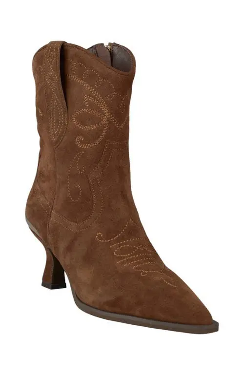 ALMA EN PENA Embroidered Ankle Boot - Camel