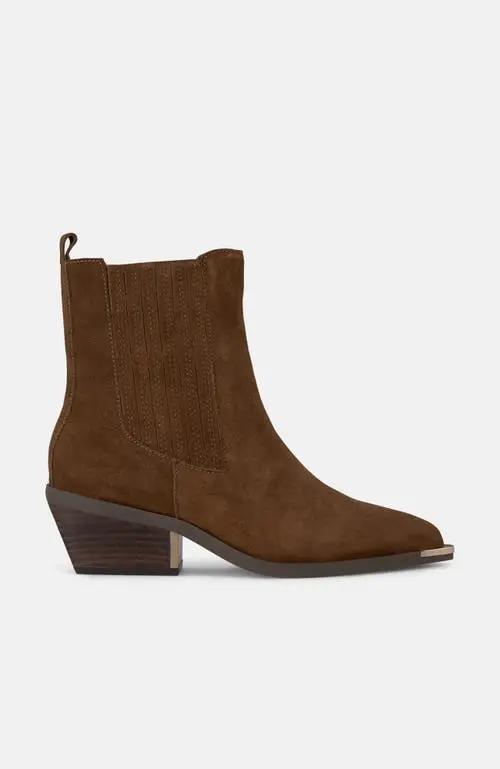ALMA EN PENA Flat Bootie With Elastic - Camel