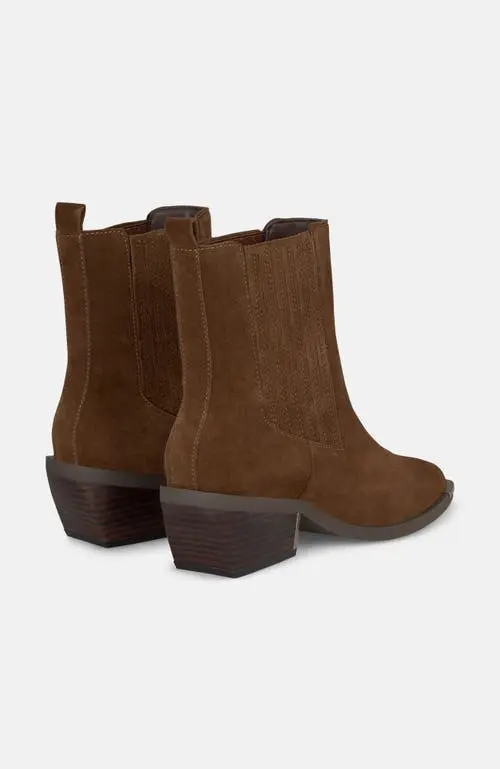 ALMA EN PENA Flat Bootie With Elastic - Camel