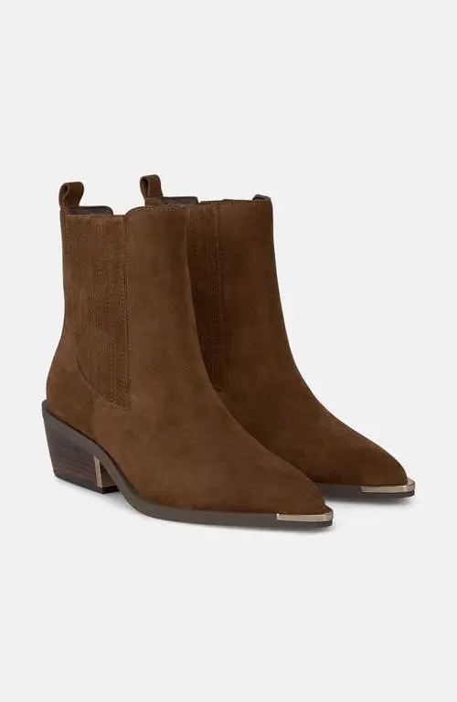 ALMA EN PENA Flat Bootie With Elastic - Camel