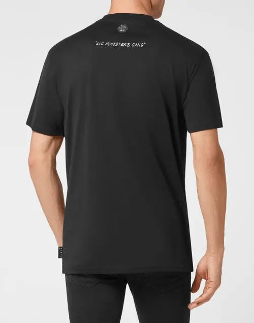 Philipp Plein T-shirt Round Neck Ss Monsters With Crystals
