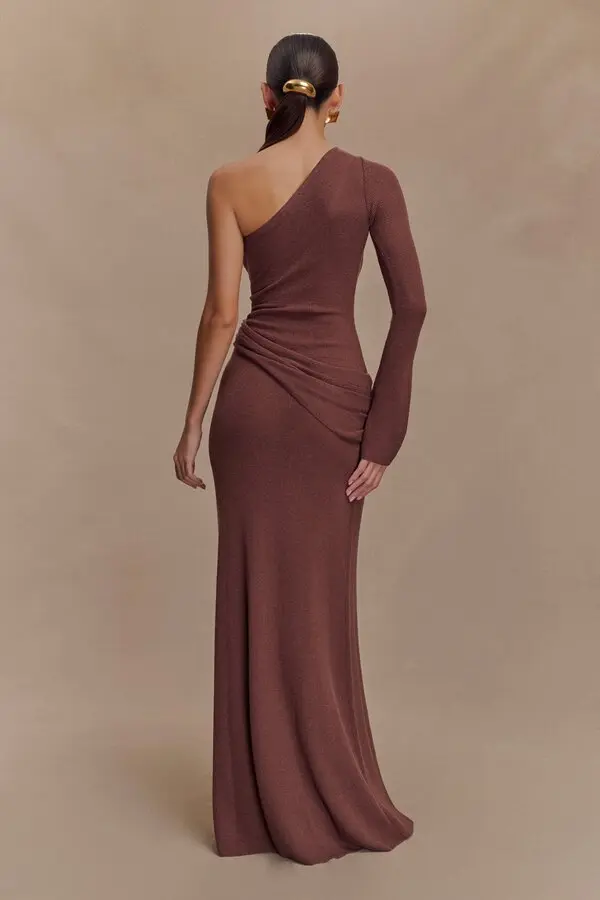 Meshki Alexius One Shoulder Knit Maxi Dress
