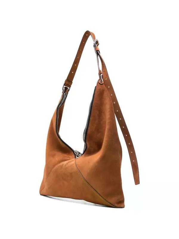 Moschino Suede Panelled Shoulder Bag - Brown