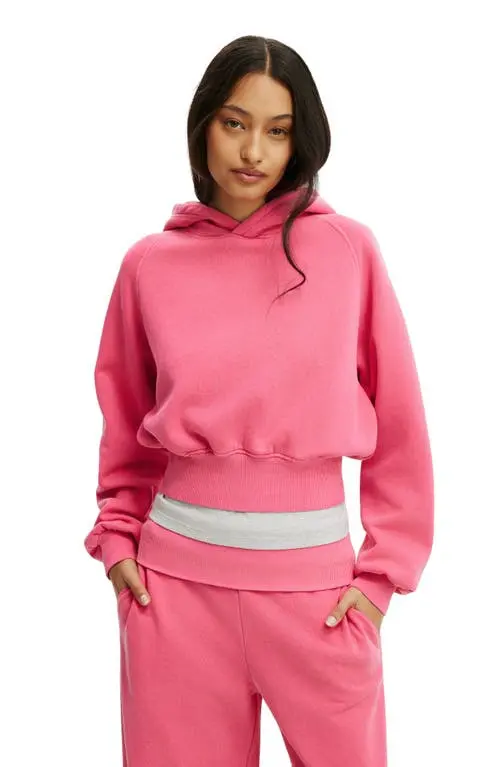 COTTON ON Raglan Hoodie - Washed Pink Coded