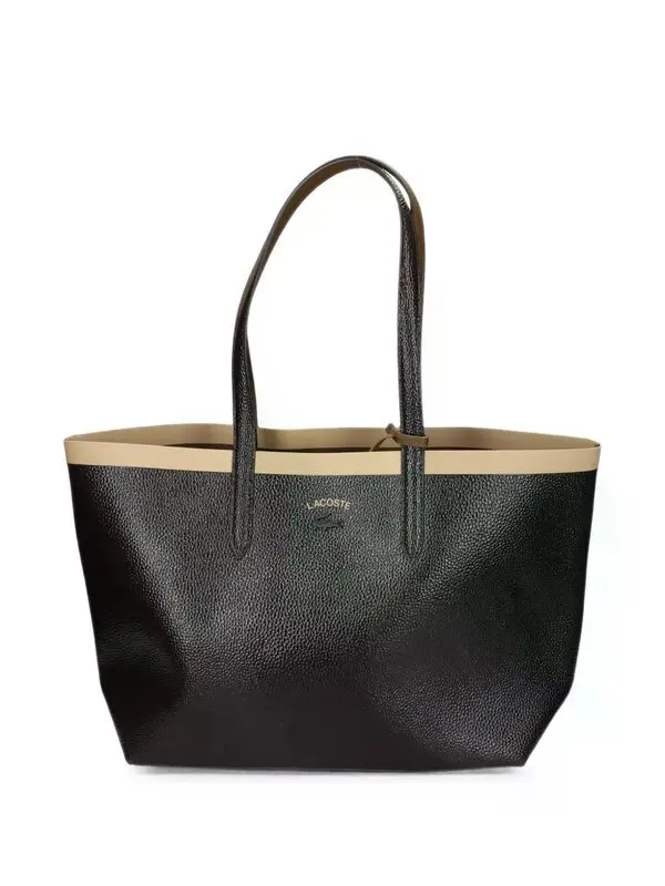 Lacoste Grainy-effect Contrast-trim Tote Bag