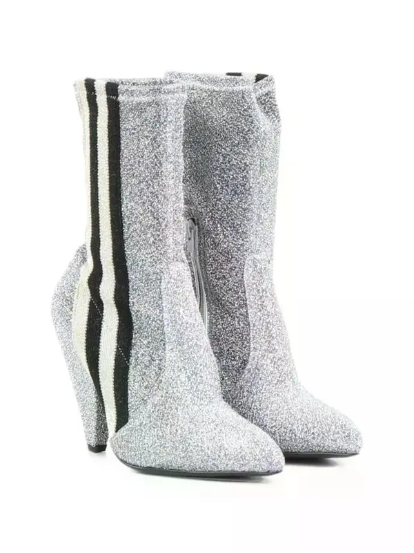 GIANPAOLO VIOZZI Glitter-effect Striped Ankle Boots