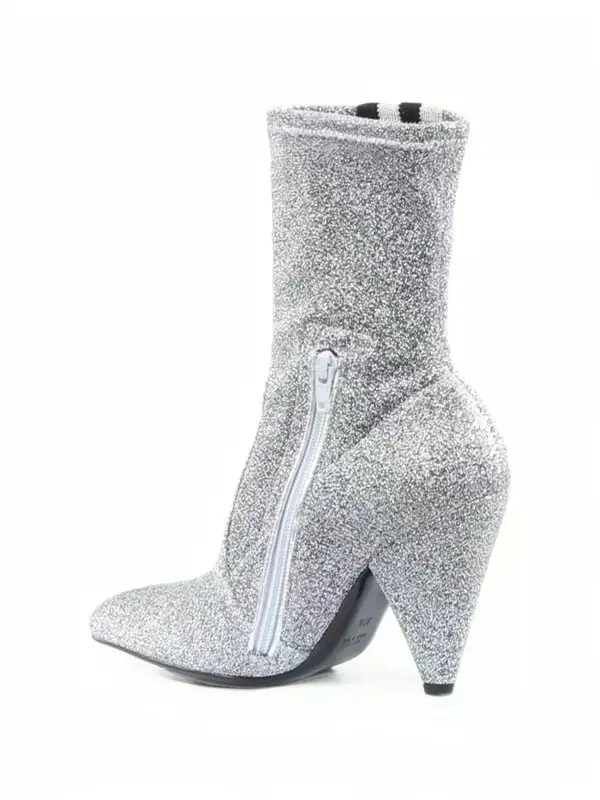 GIANPAOLO VIOZZI Glitter-effect Striped Ankle Boots