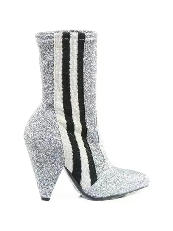 GIANPAOLO VIOZZI Glitter-effect Striped Ankle Boots