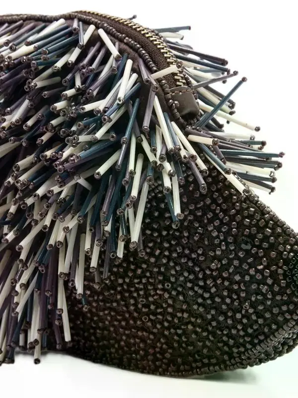 Staud Porcupine Beaded Clutch Bag - Black