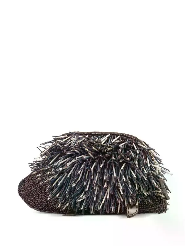 Staud Porcupine Beaded Clutch Bag - Black
