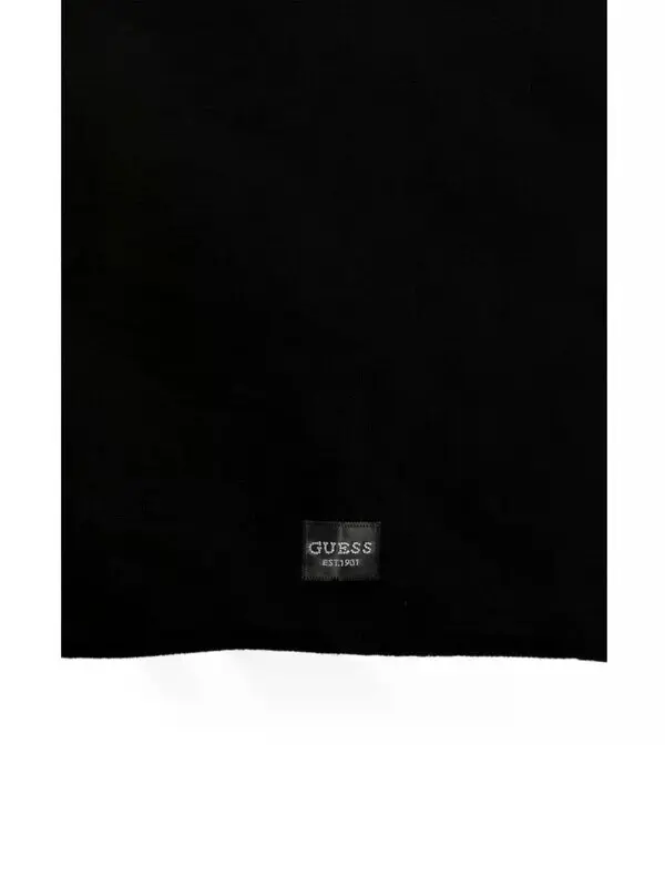 Guess Logo-patch Knitted Scarf - Black