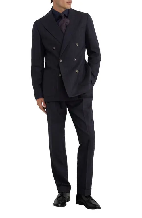 REISS Valley Pinstripe Pleated Wool Formal Trousers
