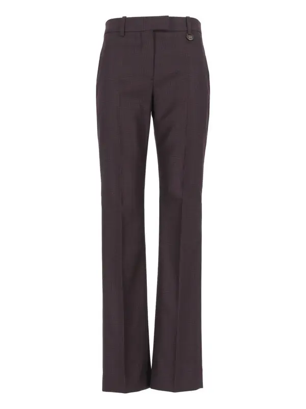 Burberry Checked Wool Tailored Trousers