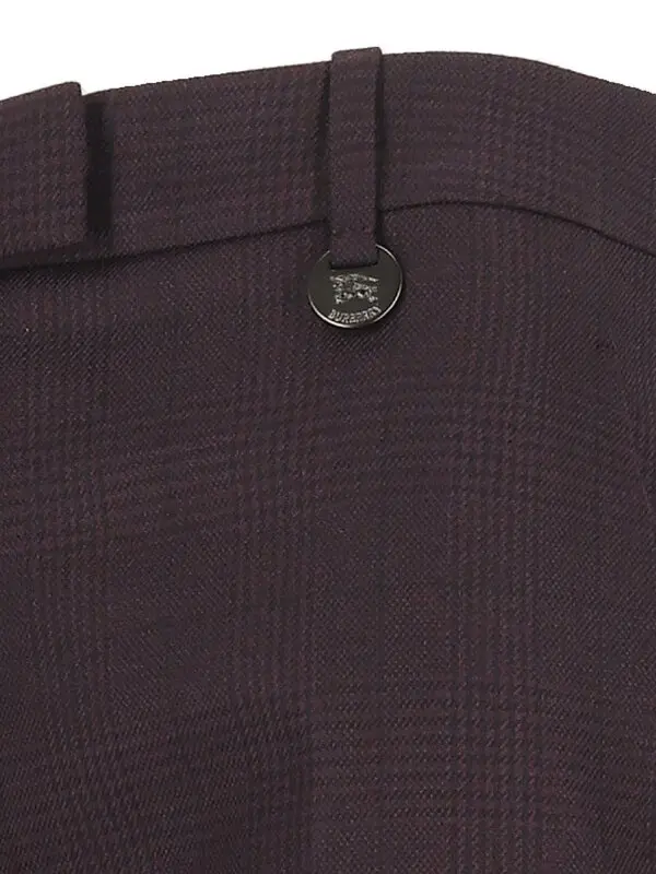 Burberry Checked Wool Tailored Trousers