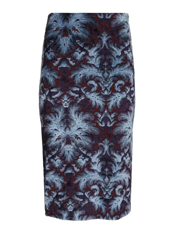 Etro Midi Skirt With Paisley Flower Print - Multicolor