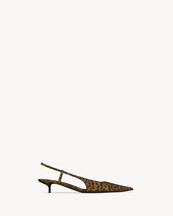 Saint Laurent Secret Slingback Pumps - Leopard