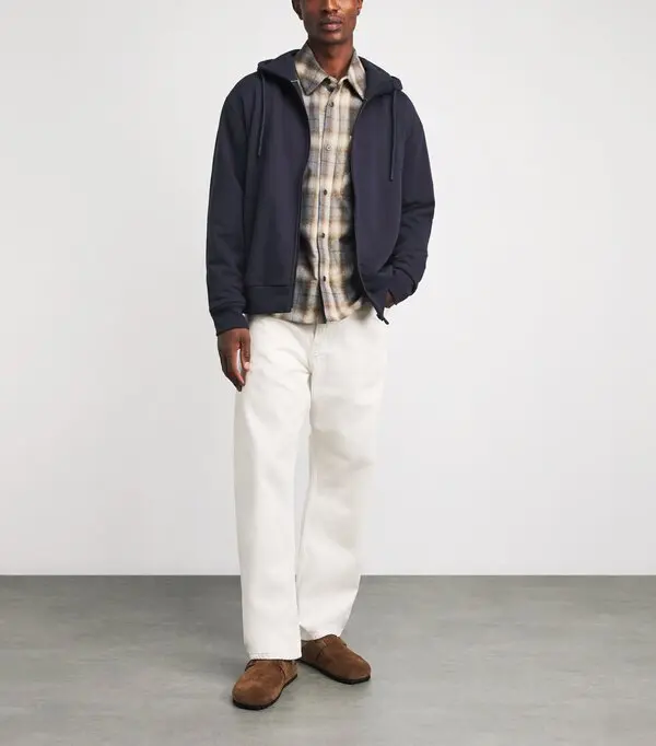 BOSS Cotton-blend High-neck Zip Hoodie