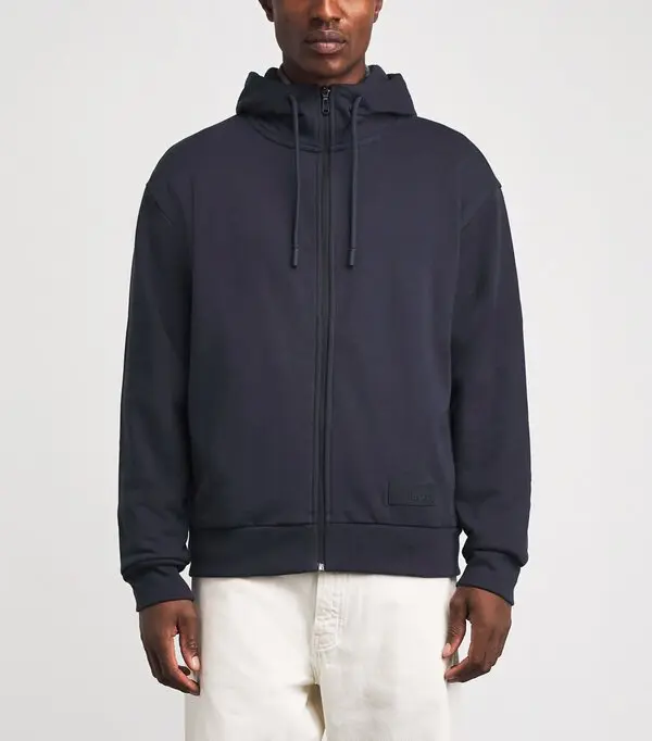 BOSS Cotton-blend High-neck Zip Hoodie