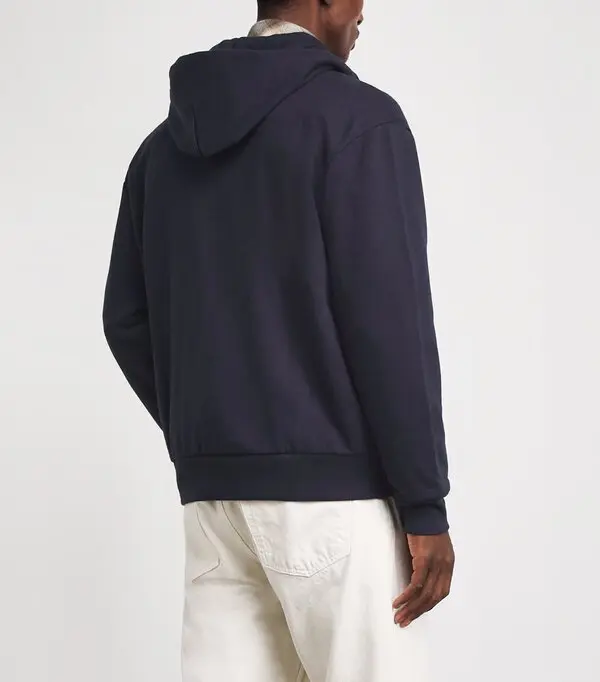BOSS Cotton-blend High-neck Zip Hoodie