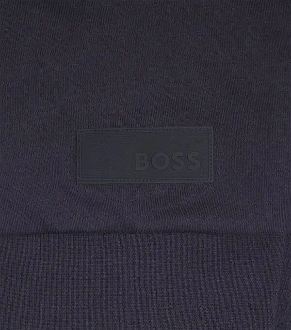 BOSS Cotton-blend High-neck Zip Hoodie