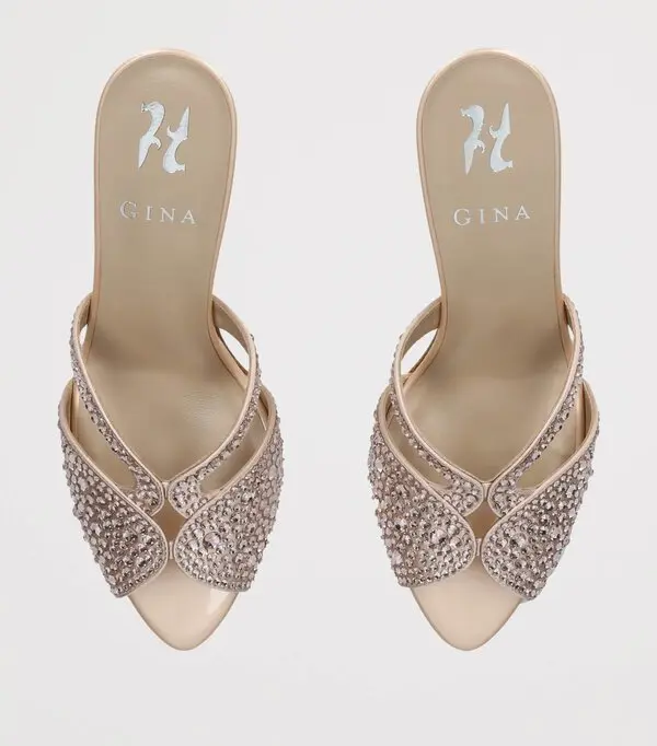 GINA Crystal-embellished Ilona Mules 85