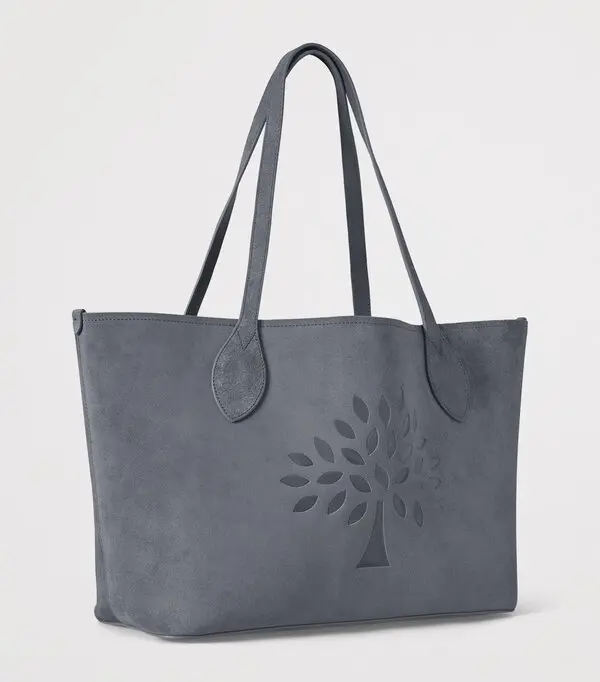 Mulberry Suede Tree Tote Bag
