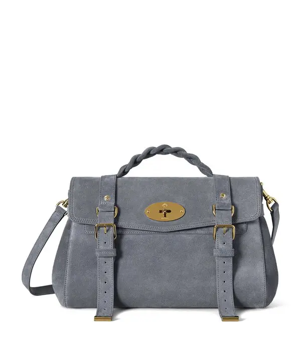 Mulberry Suede Alexa Cross-body Bag - Grey