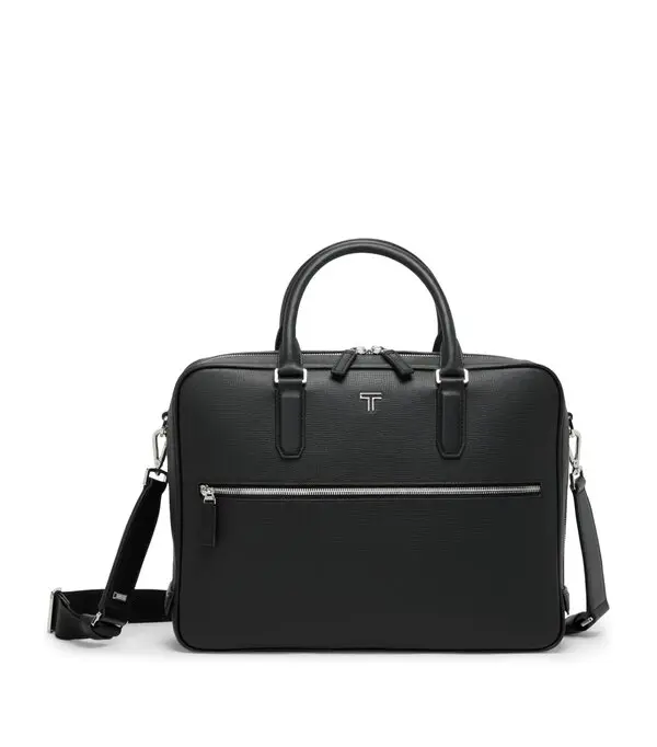 Tumi Medium Leather Turin Leonzo Briefcase - Black