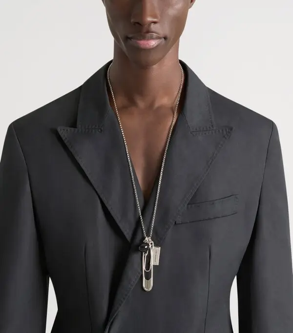 Givenchy Safety Pin Charm Necklace