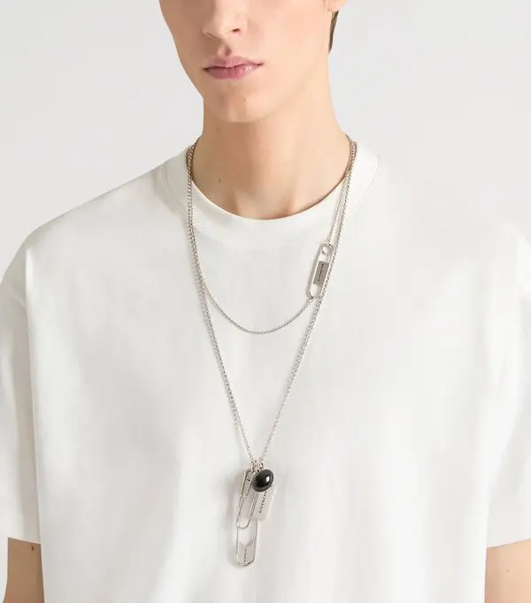 Givenchy Brass Safety Pin Necklace