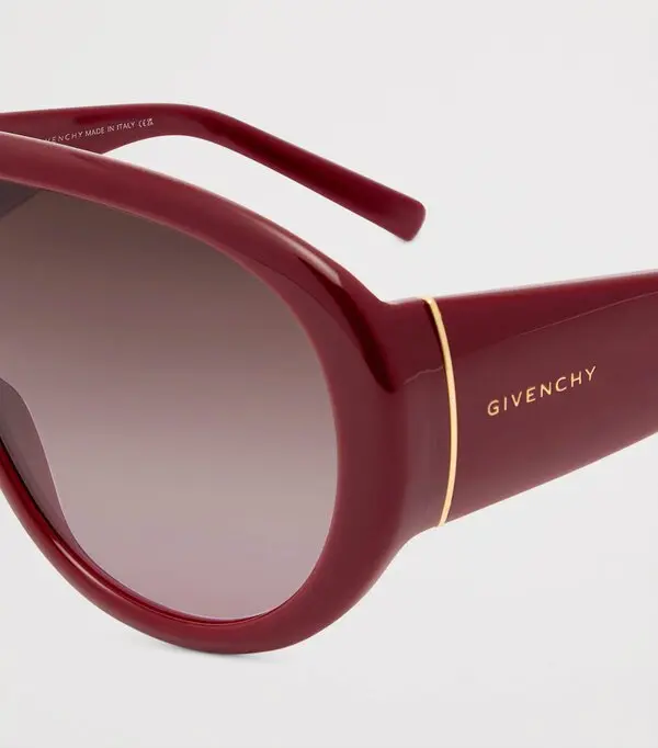 Givenchy Acetate Curve Sunglasses - Burgundy