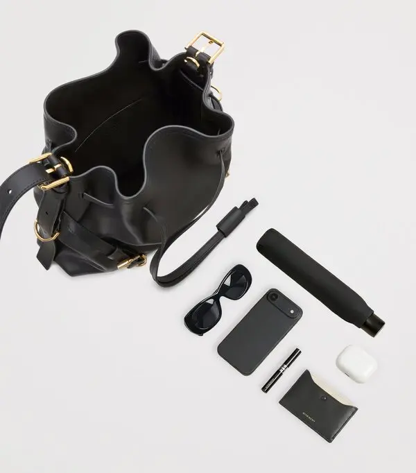 Givenchy Small Leather Voyou Bucket Bag - Black