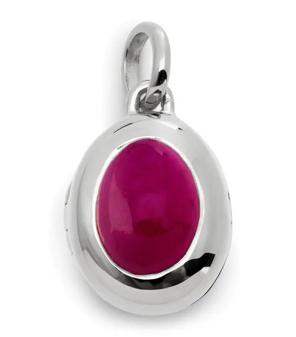Monica Vinader Sterling Silver And Quartz July Birthstone Locket - Pink