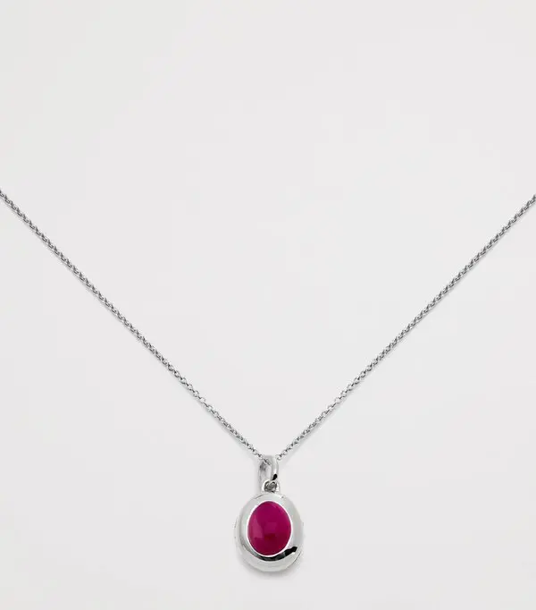 Monica Vinader Sterling Silver And Quartz July Birthstone Locket