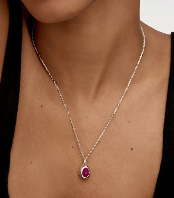 Monica Vinader Sterling Silver And Quartz July Birthstone Locket