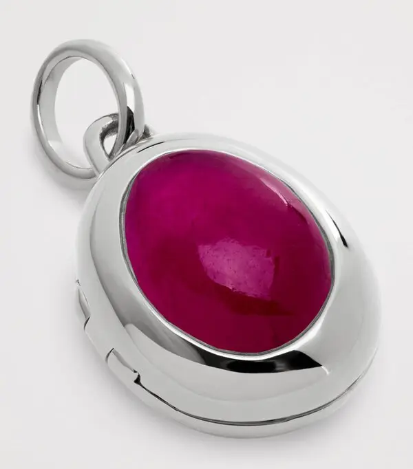 Monica Vinader Sterling Silver And Quartz July Birthstone Locket