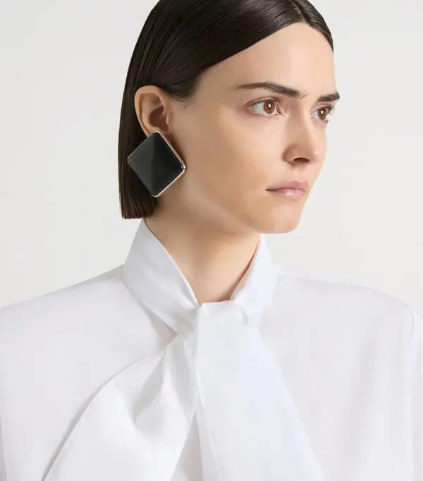 Givenchy Leather Asymmetric Earrings