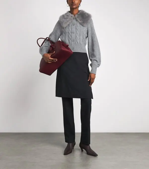 TOCCIN Wool-cashmere Cable-knit Rita Cardigan - Grey