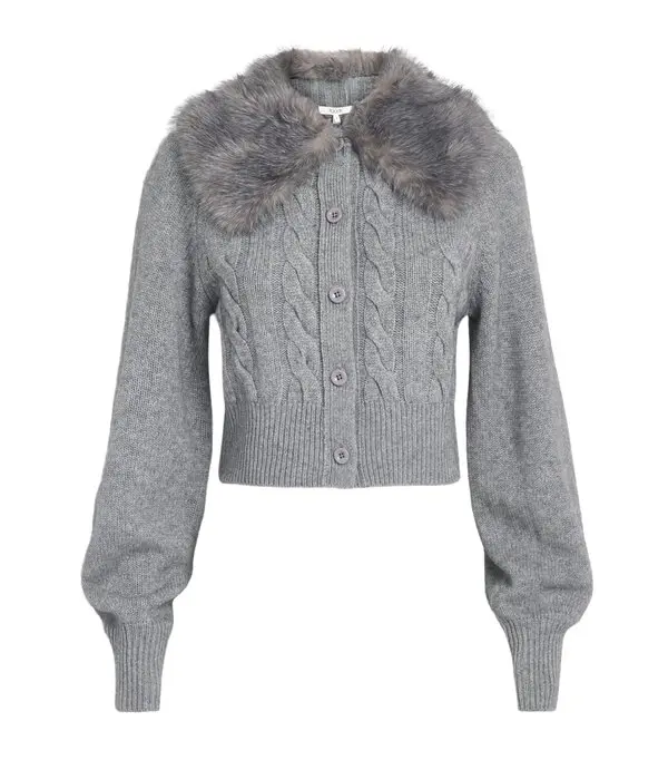 TOCCIN Wool-cashmere Cable-knit Rita Cardigan - Grey