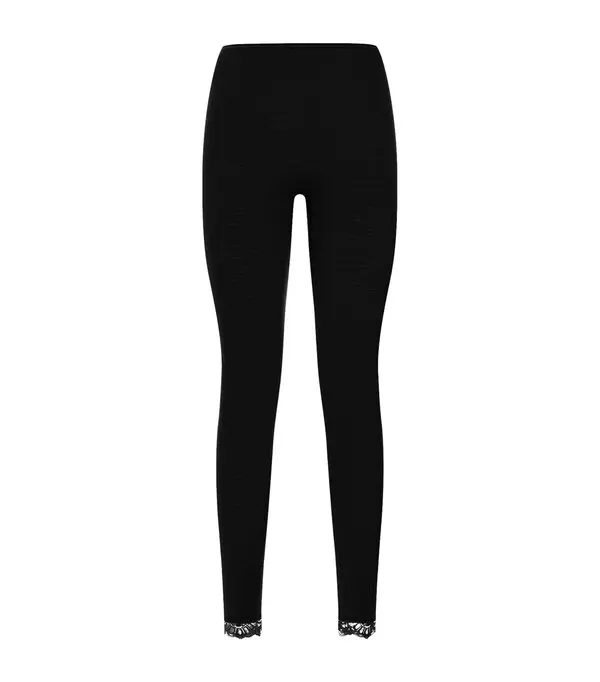 Hanro Wool-silk Lace-hem Leggings