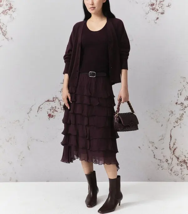 Marella Ruffled Midi Skirt