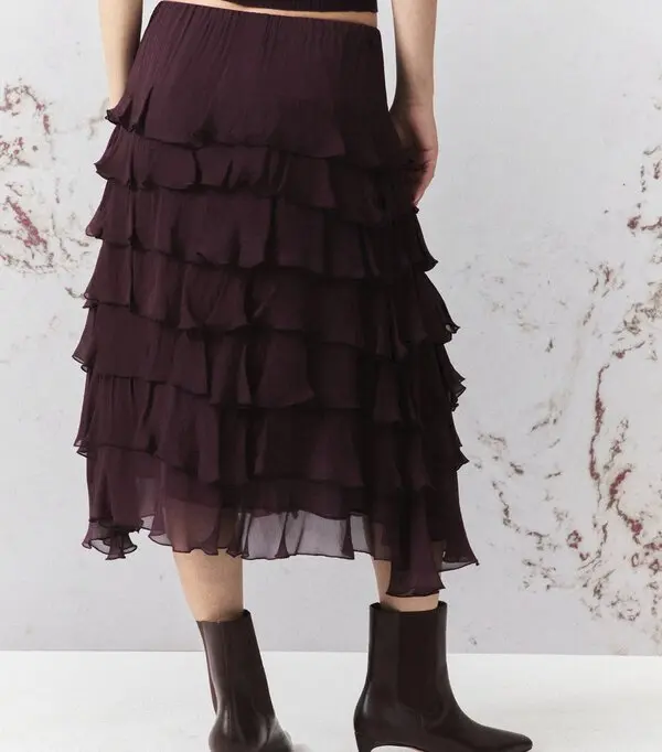 Marella Ruffled Midi Skirt