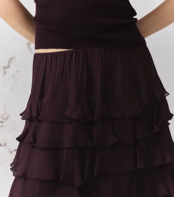 Marella Ruffled Midi Skirt