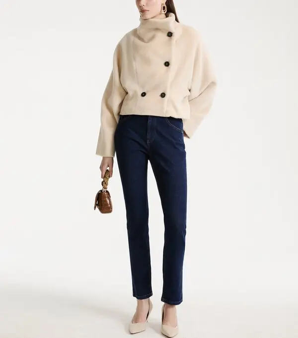 Marella Alpaca-virgin Wool Short Trench Coat