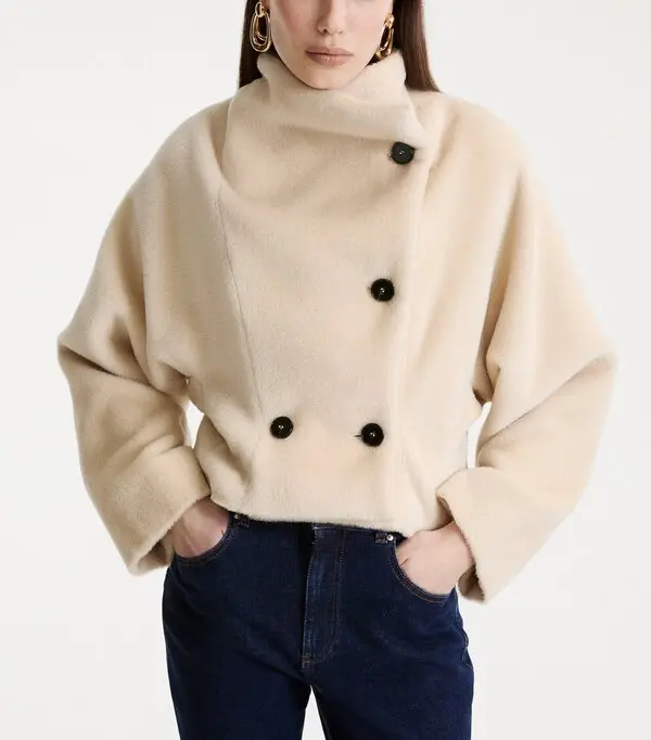 Marella Alpaca-virgin Wool Short Trench Coat