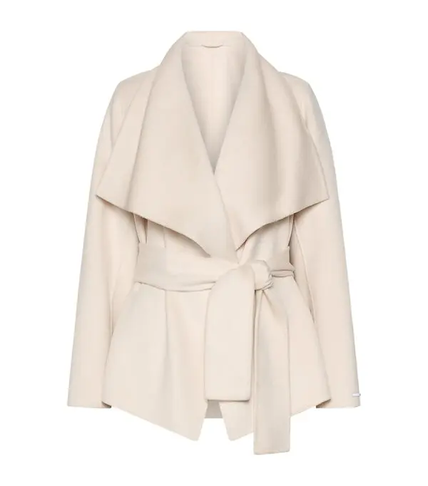 Marella Virgin Wool Belted Coat - White